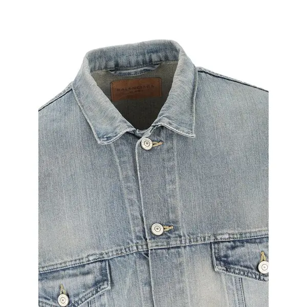 Balenciaga Denim Jacket With Text Detail