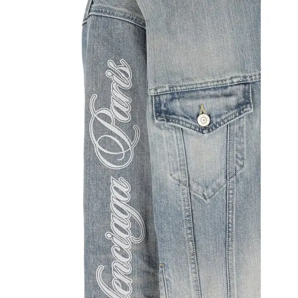 Balenciaga Denim Jacket With Text Detail