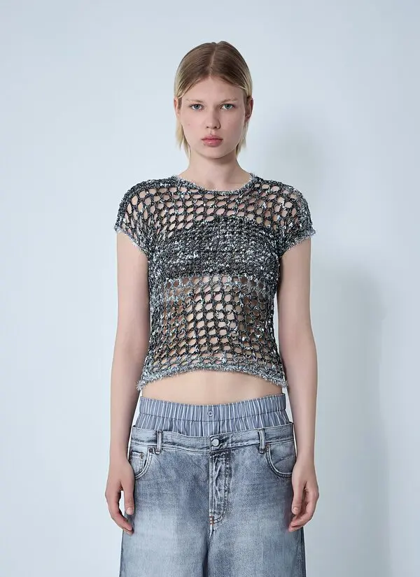Acne Studios Open-knit Crochet Crewneck Top
