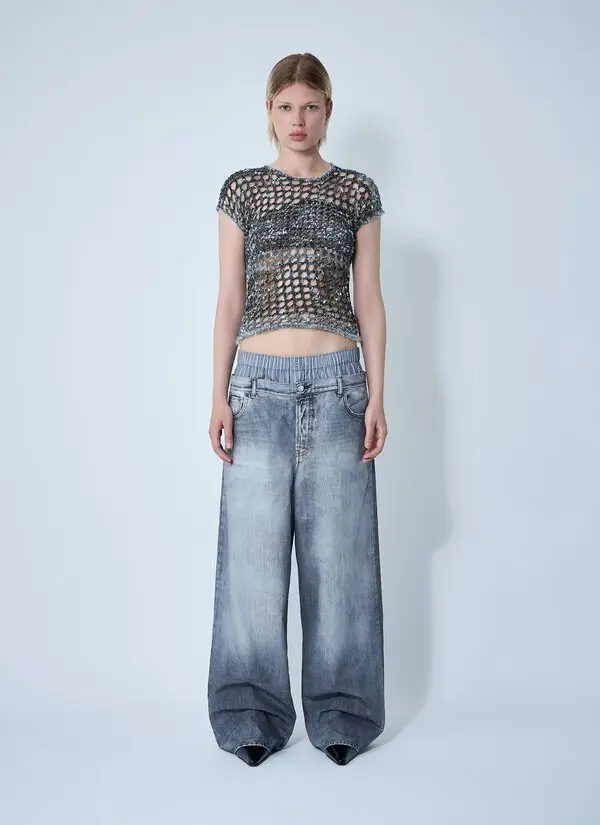 Acne Studios Open-knit Crochet Crewneck Top