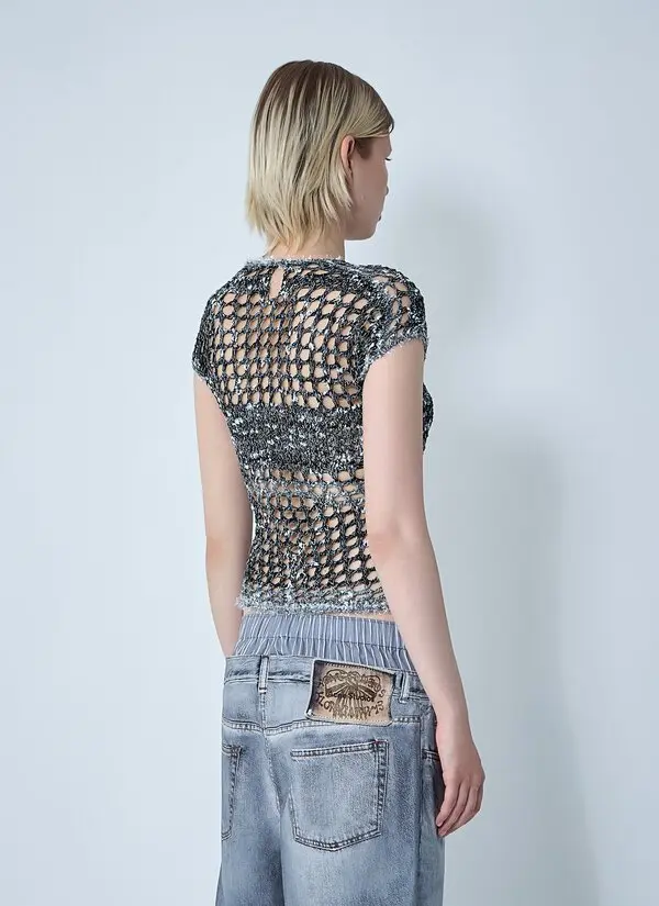 Acne Studios Open-knit Crochet Crewneck Top