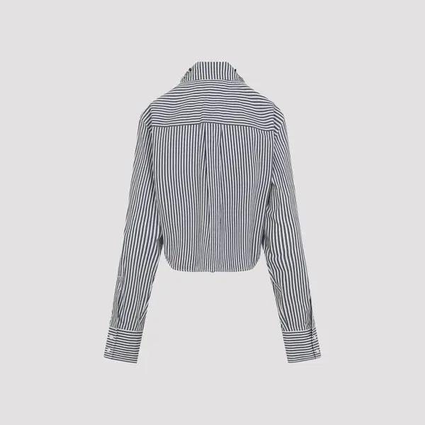 Sportmax Quagga Embellished Striped Cropped Shirt