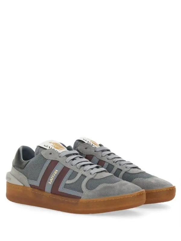 LANVIN Mesh, Suede And Nappa Leather Sneakers - Gray