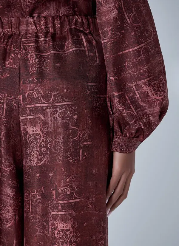 Max Mara Wide-leg Silk Jacquard Pants