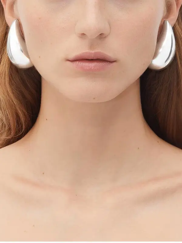 Bottega Veneta Large Drop Earrings In Sterling
