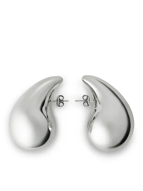 Bottega Veneta Large Drop Earrings In Sterling - Silver