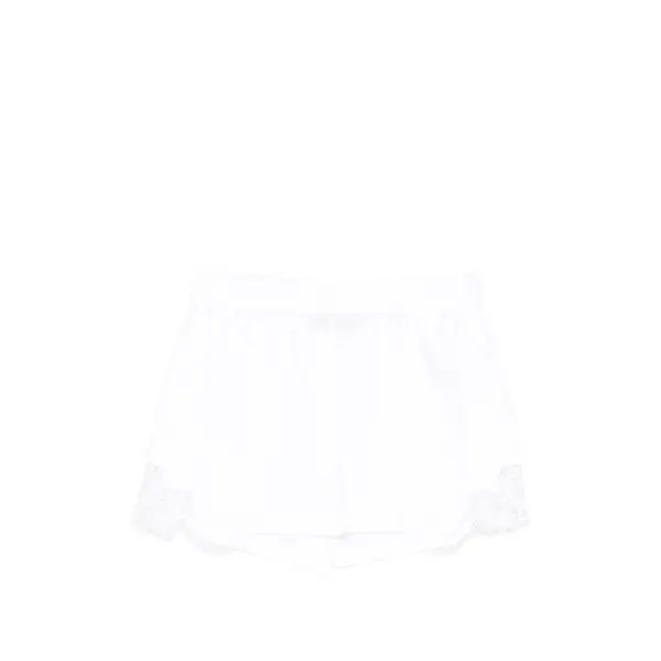 Versace Cotton Lace Detail Shorts - White