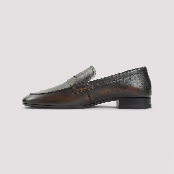 Dries Van Noten Calf Leather Loafers With Aged Effect - Multicolor