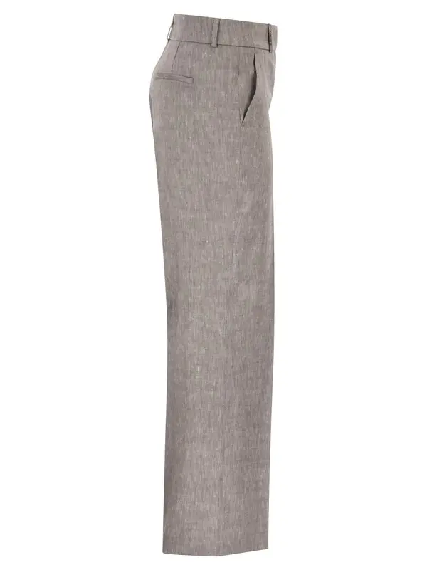 Peserico Wool Blend Flannel Trousers