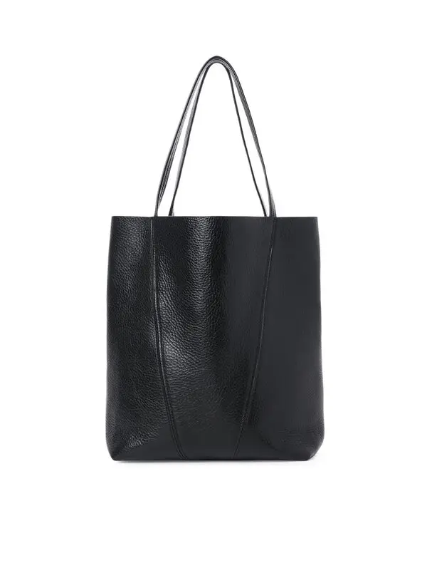 Chloé Spin Tote Bag In Black Leather - Multicolor