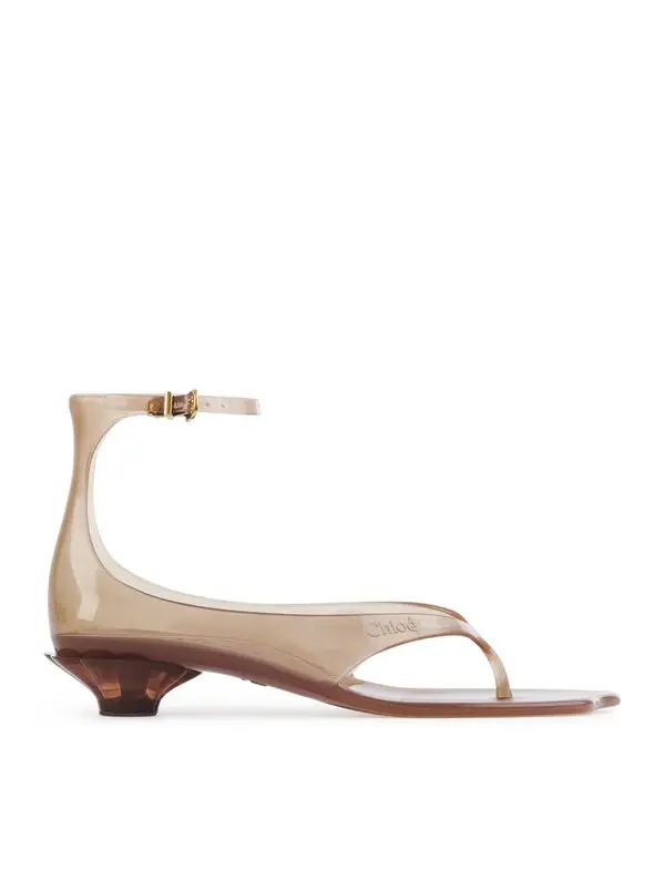 Chloé Jelly Sandals With Sculptural Heel And Adjustable Ankle Strap - Multicolor