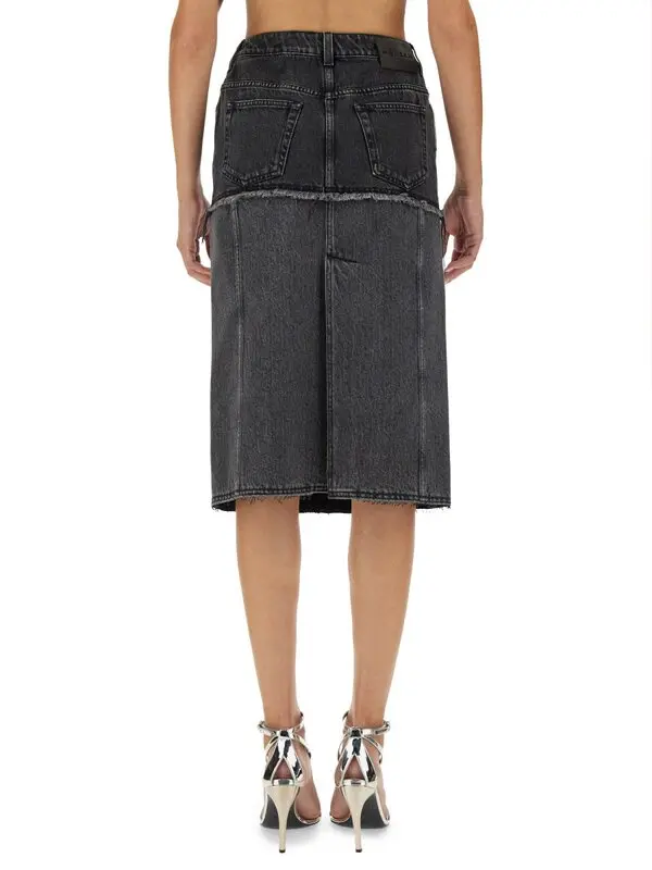 Alexander McQueen Two-tone Denim Skirt