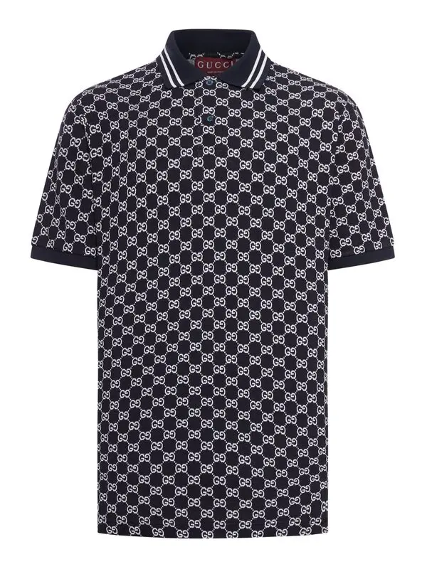 Gucci Gg Jacquard Cotton Piquet Polo - Multicolor