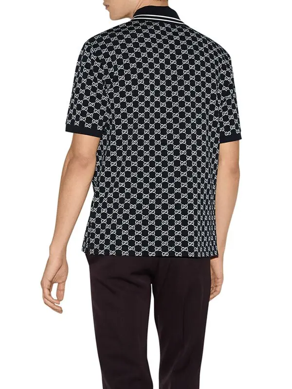 Gucci Gg Jacquard Cotton Piquet Polo - Multicolor
