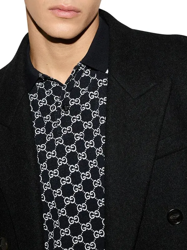 Gucci Gg Jacquard Cotton Piquet Polo - Multicolor