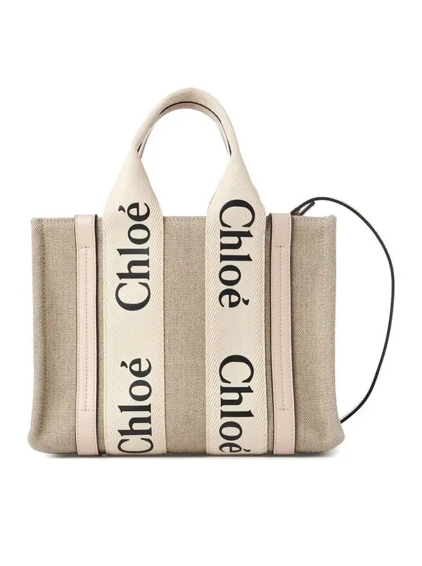 Chloé Woody Small Linen Tote Bag - Multicolor