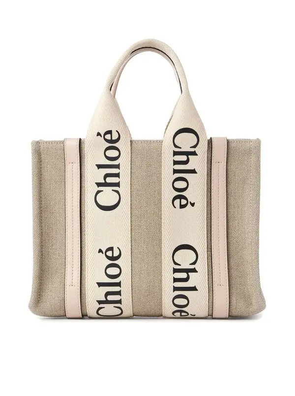 Chloé Woody Small Linen Tote Bag - Multicolor