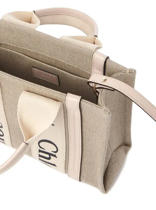Chloé Woody Small Linen Tote Bag - Multicolor