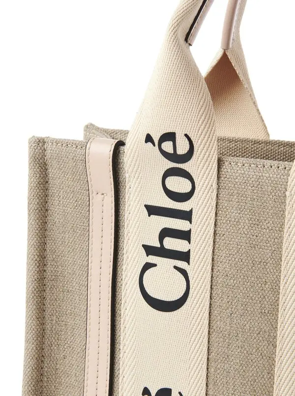 Chloé Woody Small Linen Tote Bag - Multicolor