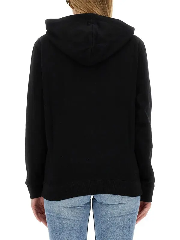 Saint Laurent Logo Print Cotton Hoodie