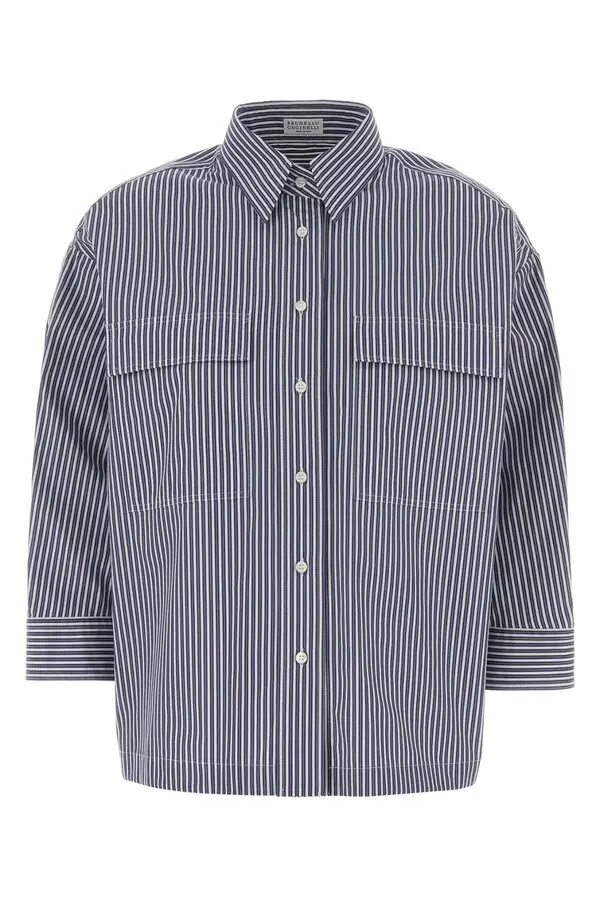 Brunello Cucinelli Embroidered Poplin Shirt - Multicolor