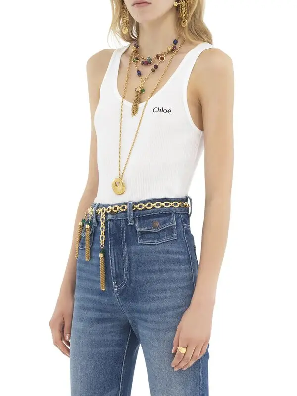 Chloé Cotton Tank Top - White
