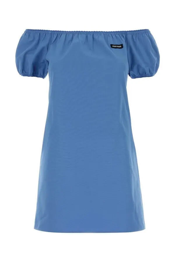 Miu Miu Cerulean Poplin Mini Dress
