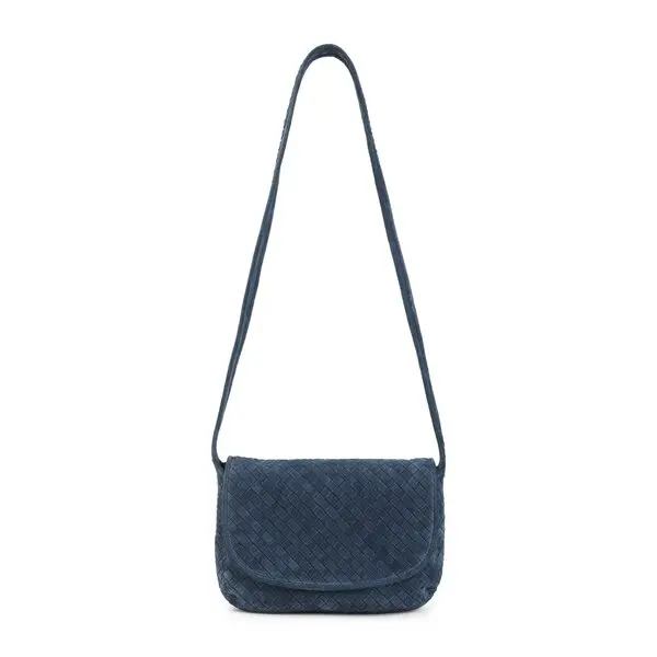 Bottega Veneta Suede Messenger Bag - Blue
