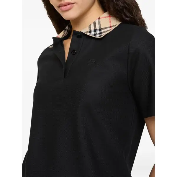 Burberry Cotton Polo Shirt With Checked Collar