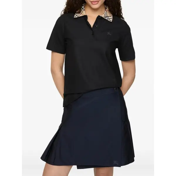 Burberry Cotton Polo Shirt With Checked Collar