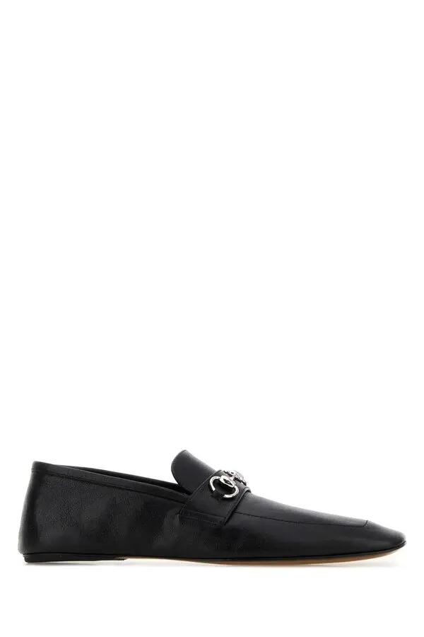Gucci Calfskin Leather Loafers With Horsebit Detail - Black