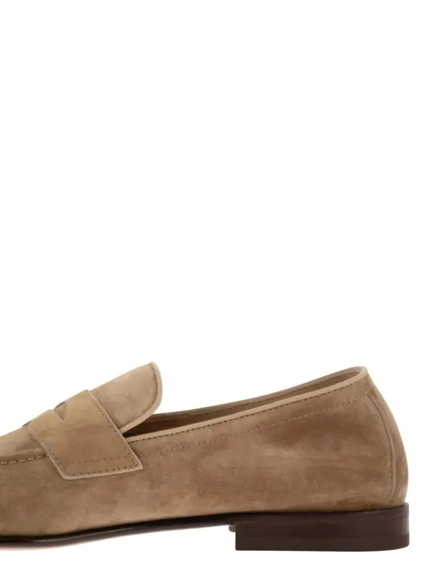 Brunello Cucinelli Soft Suede Penny Loafers - Brown