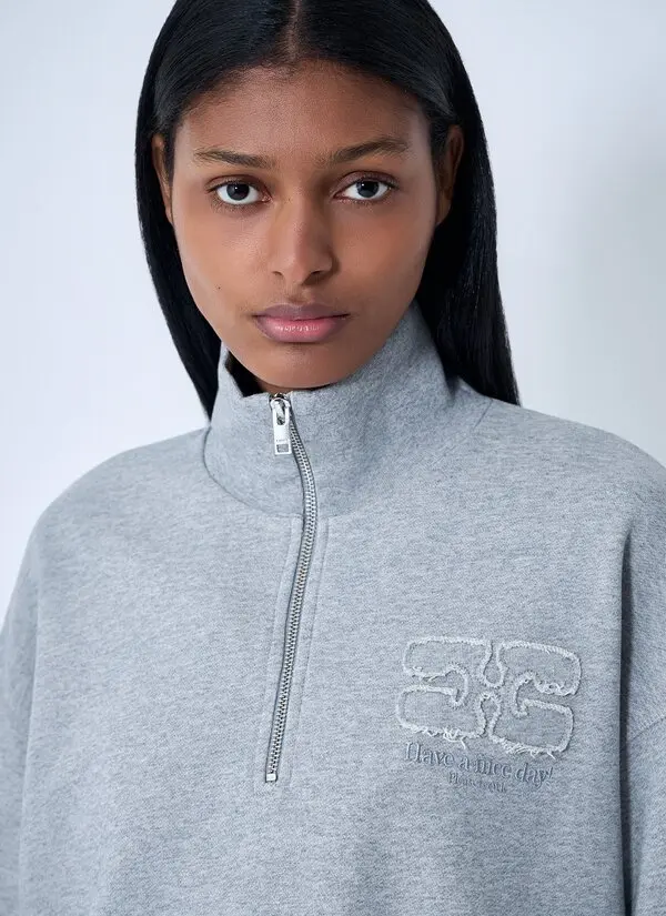 GANNI Half-zip Sweatshirt - Gray