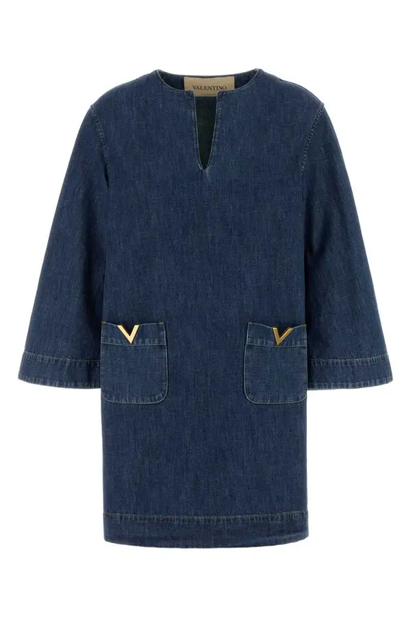 Valentino Garavani Denim Mini Dress - Blue