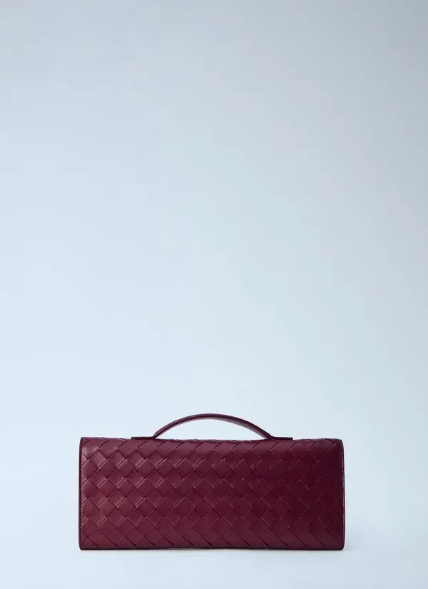 Bottega Veneta Long Andiamo Clutch In Woven Leather - Multicolor