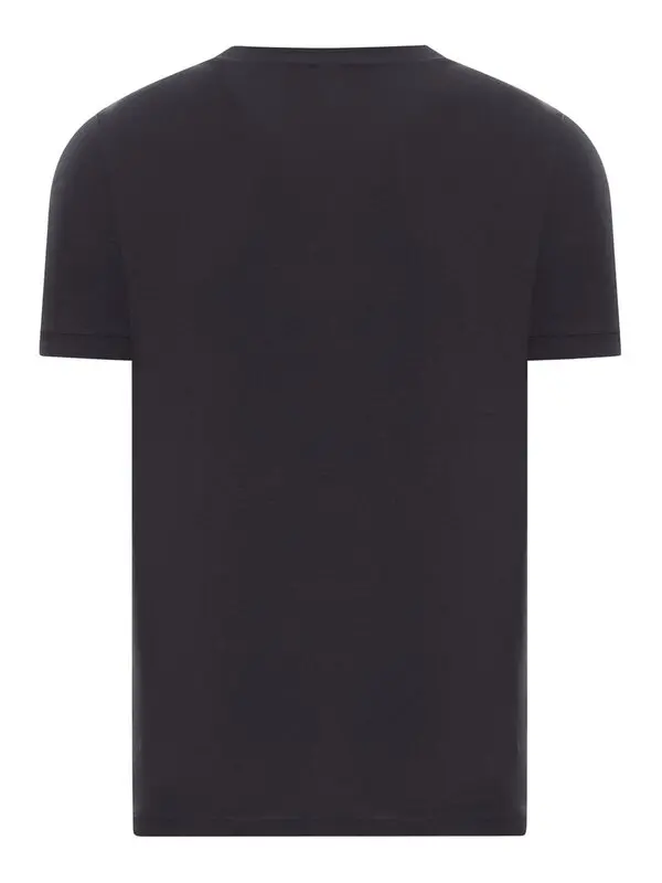 Giorgio Armani Crewneck Short Sleeved Sweater In Stretch Viscose Jersey