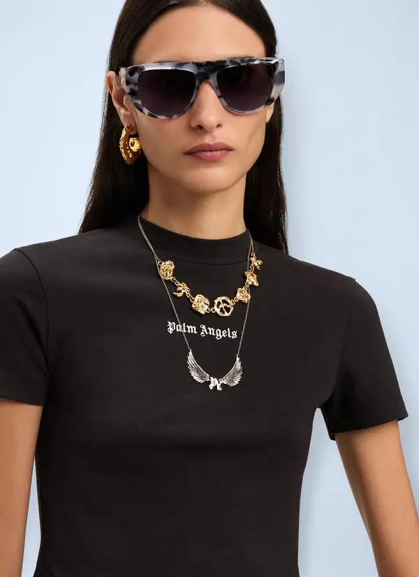 Palm Angels Logo Motif Cropped T-shirt