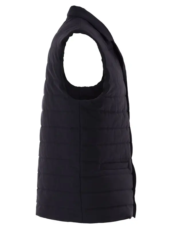 FAY Quilted Stretch Nylon Waistcoat With Versatile Collar