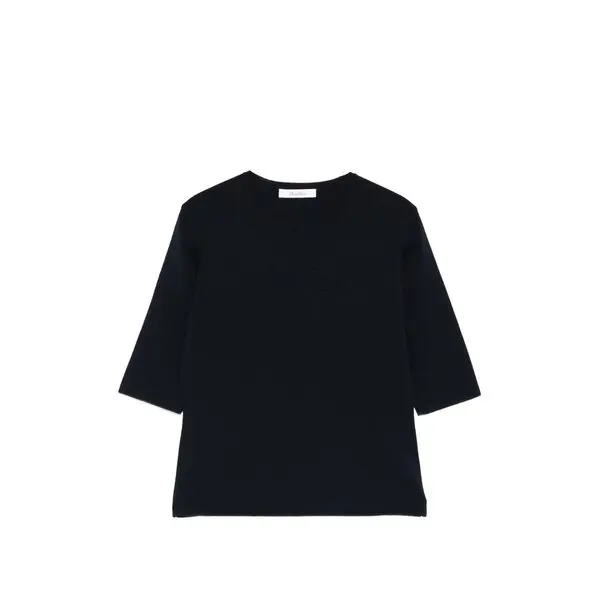 Max Mara Embossed Detailing Round Neck Short Sleeve Top