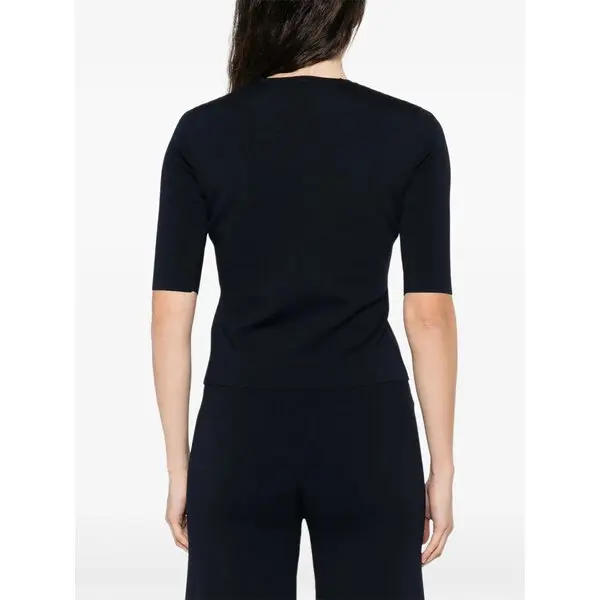 Max Mara Embossed Detailing Round Neck Short Sleeve Top