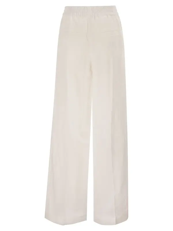 Brunello Cucinelli Loose Track Trousers In Cotton Organza