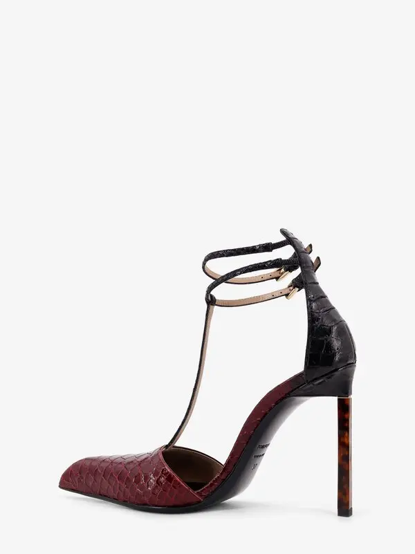 TOM FORD Python-effect Leather Pumps With Tortoiseshell Heel