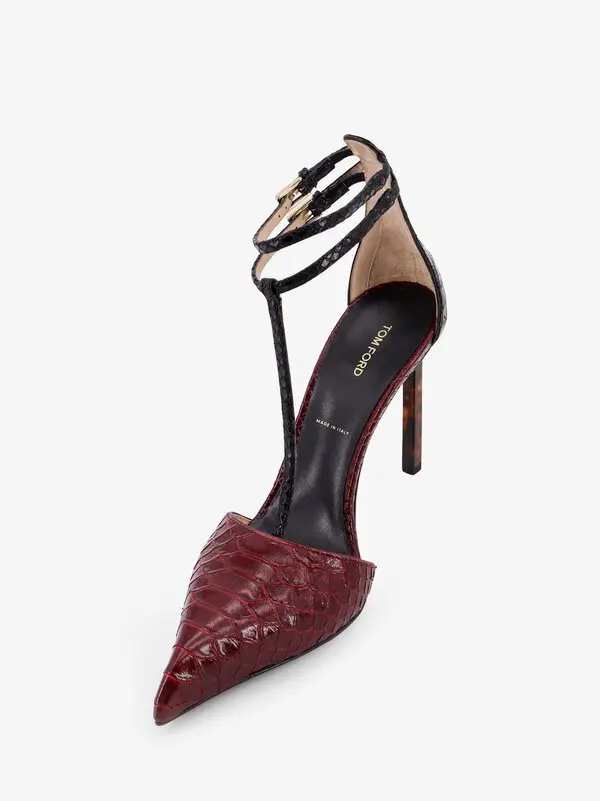 TOM FORD Python-effect Leather Pumps With Tortoiseshell Heel