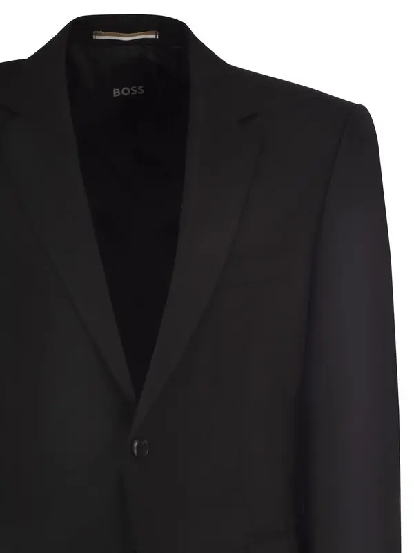 BOSS Regular Fit Suit In Wool And Elastane Blend