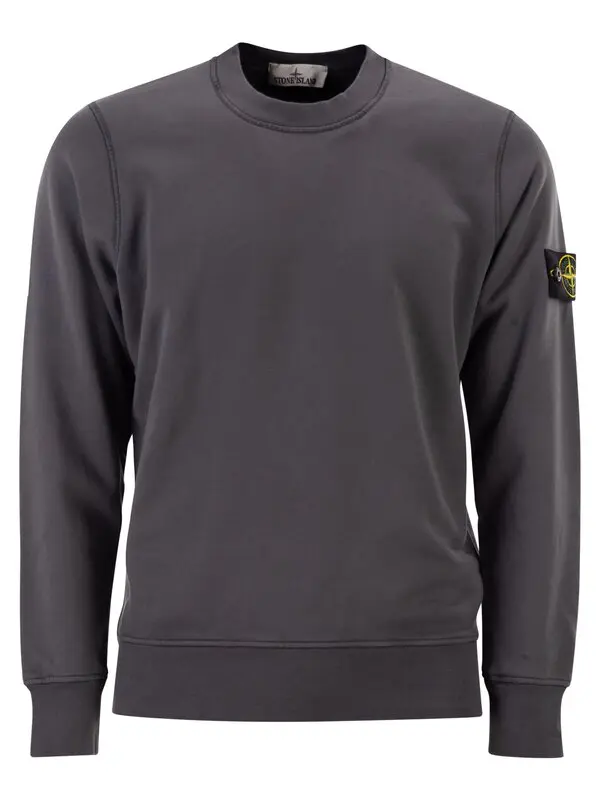 Stone Island Regular Fit Crew Neck Sweatshirt With Raglan Sleeves - Gray
