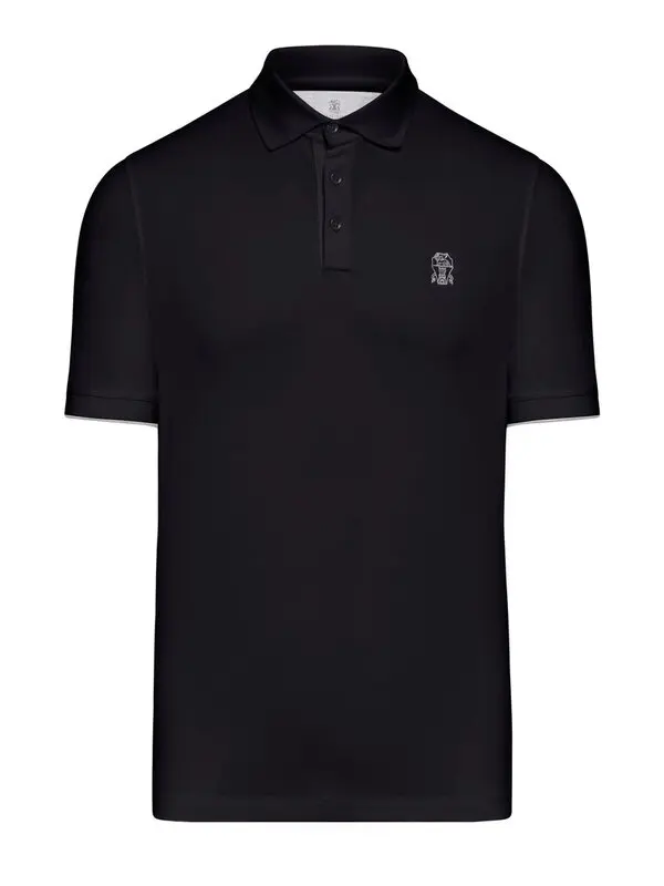 Brunello Cucinelli Piquet Polo With Logo - Multicolor