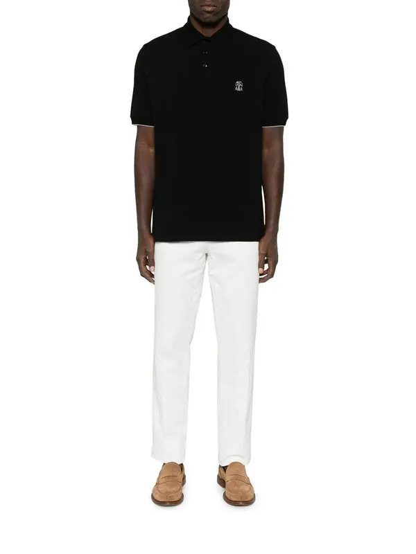 Brunello Cucinelli Piquet Polo With Logo - Multicolor