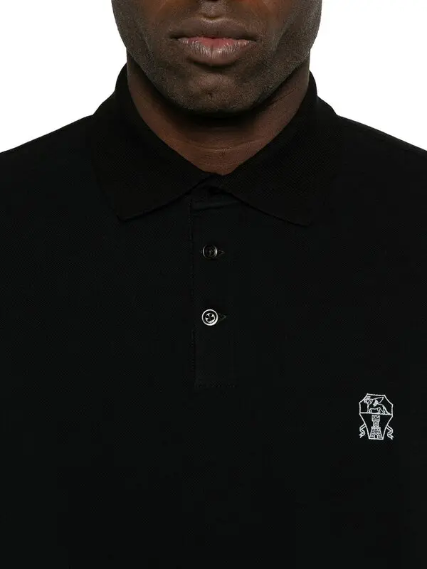 Brunello Cucinelli Piquet Polo With Logo - Multicolor
