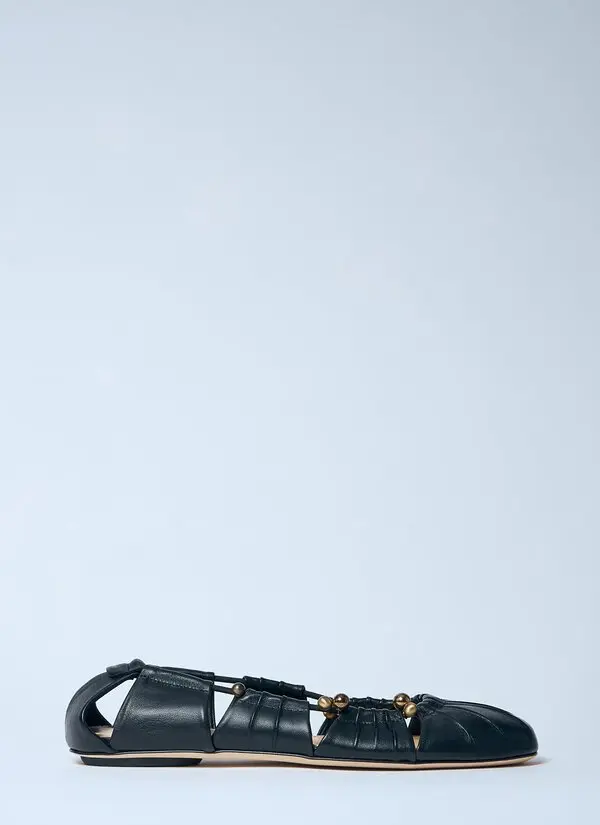 Chloé Luna Ballerina Flats In Leather - Black