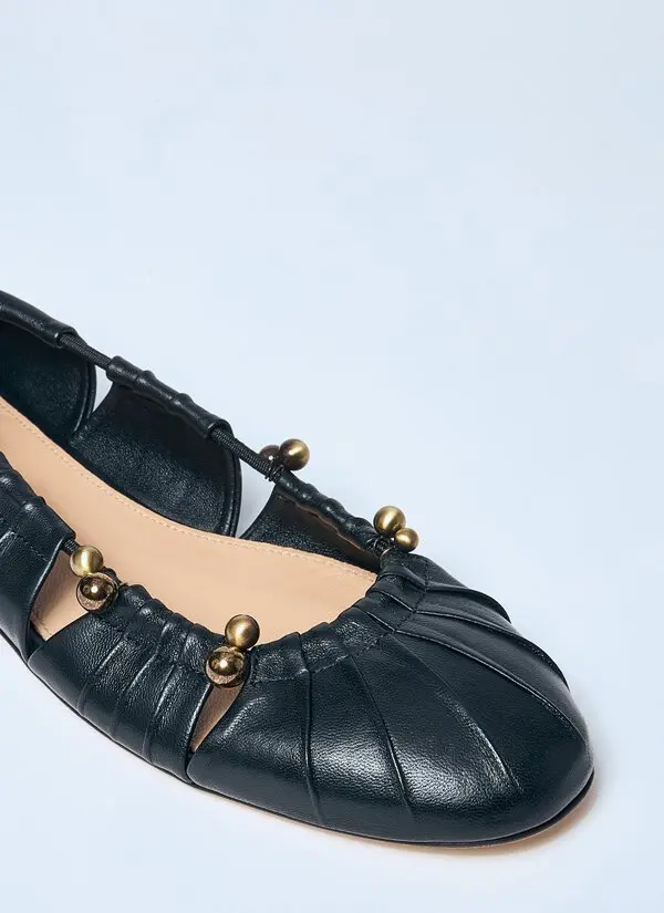 Chloé Luna Ballerina Flats In Leather - Black